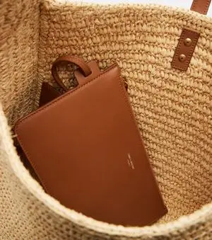 Saint Laurent Le 5 À 7 Large Raffia Shoulder Bag - Beige
