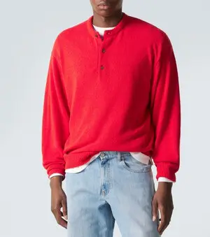 A.PRESSE Ribbed Silk Buttoned Sweater