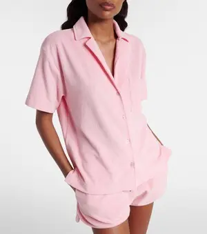 Hunza G Cotton Terry Resort Shirt - Pink