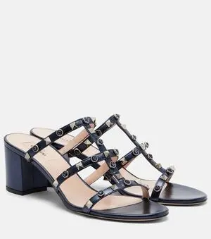 Valentino Garavani Rockstud Leather Sandals - Blue