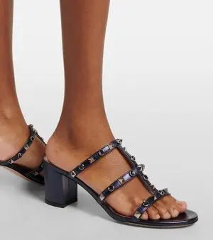 Valentino Garavani Rockstud Leather Sandals - Blue