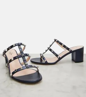 Valentino Garavani Rockstud Leather Sandals - Blue