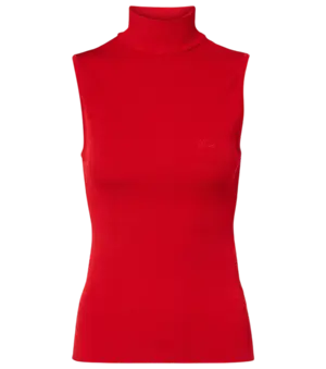 Loewe Loewe Double Ribbed-Knit Top Red