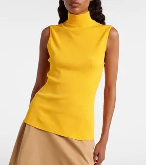 Loewe Double Ribbed-knit Top - Yellow