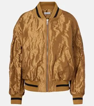 Loewe Taffeta Bomber Jacket - Brown