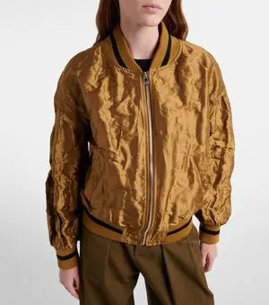 Loewe Taffeta Bomber Jacket - Brown