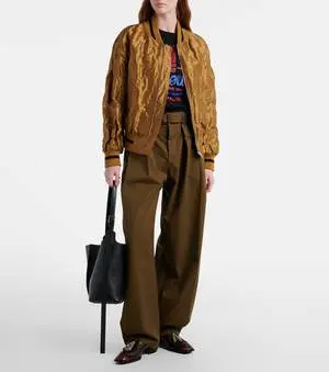 Loewe Taffeta Bomber Jacket - Brown