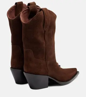 Paris Texas Dakota Suede Cowboy Boots - Brown
