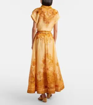 Zimmermann Como Paisley Linen And Silk Maxi Skirt