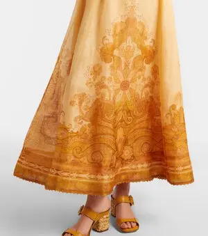 Zimmermann Como Paisley Linen And Silk Maxi Skirt