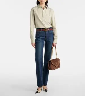Saint Laurent Loulou Medium Suede Shoulder Bag - Brown