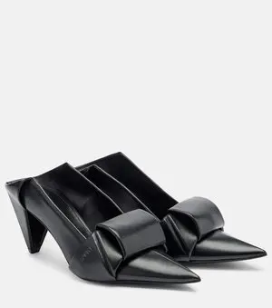 Loewe Origami Leather Mules - Black