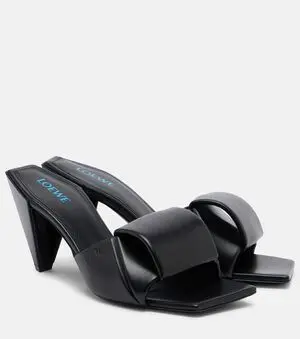 Loewe Origami Leather Mules - Black