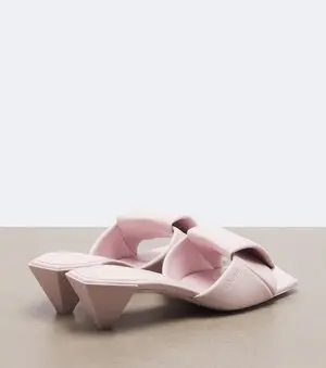 Loewe Origami Leather Mules - Pink