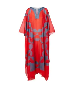Dries Van Noten Printed Cotton Kaftan - Red