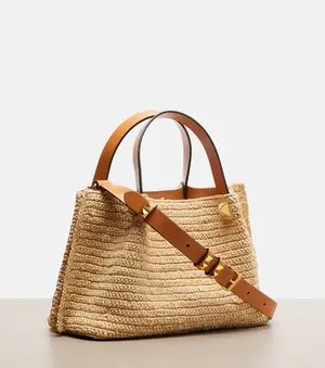 Valentino Garavani Vlogo Raffia Top Handle Bag - Beige