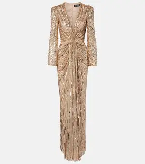 Jenny Packham Darcy Embellished Gown - Beige