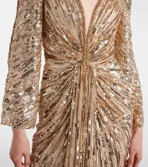 Jenny Packham Darcy Embellished Gown - Beige