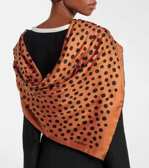 Valentino Garavani Polka-dot Silk Twill Scarf