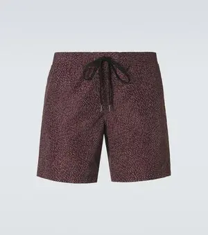 Brioni Printed Swim Trunks - Burgundy