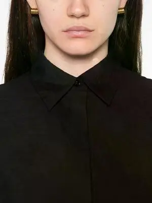 TOTEME Long-sleeve Shirt Dress - Black