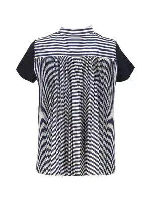Sacai Striped Pleated T-shirt
