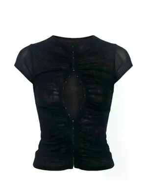 AXEL 113 Gia Ruched Cutout Top - Black