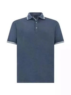 Paul & Shark Striped-trim Polo Shirt - Blue
