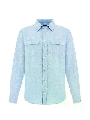 Paul & Shark Pocket Linen Shirt - Blue
