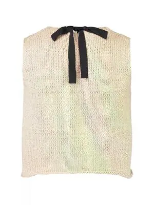 Louiza Babouryan Sleeveless Tie Detail Top