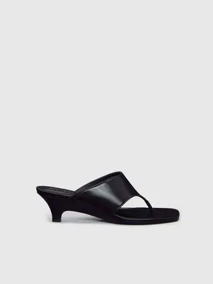 REFORMATION Sherlyn Wedge Thong Leather Sandals