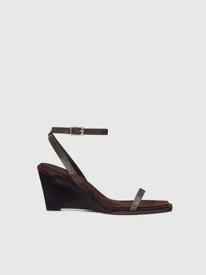 REFORMATION Reformation Lina Wedge Sandal Brown