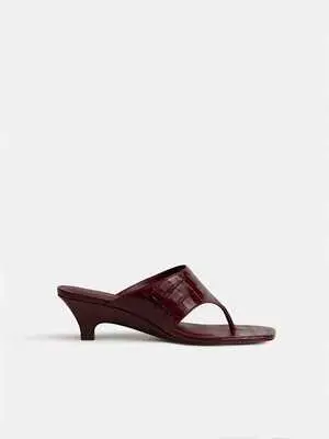 REFORMATION Sherlyn Wedge Thong Sandal - Red