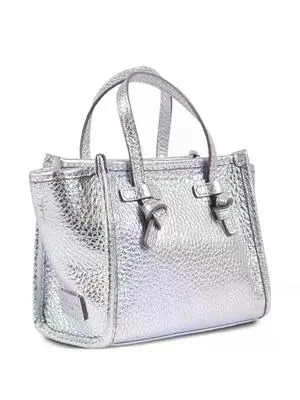 GIANNI CHIARINI Textured-leather Top-handle Bag - Silver