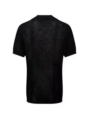 AMARANTO Button Short-sleeve Jumper