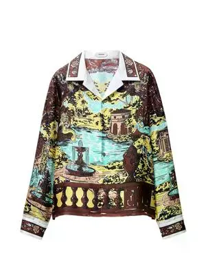 Versace Printed Silk Twill Slim Shirt