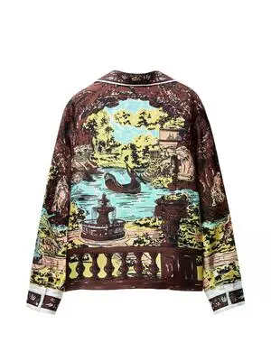 Versace Printed Silk Twill Slim Shirt