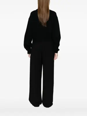 CT PLAGE Cotton Crewneck Cardigan - Black