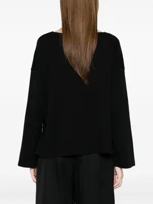 CT PLAGE Cotton Crewneck Sweater - Black