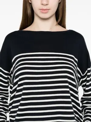 CT PLAGE Striped Cotton Sweater - Blue