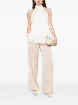 NOUVELLE SILK95FIVE Amalfi Silk Trousers - Beige