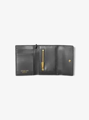 Michael Kors Leather Card Holder Necklace In By - Black