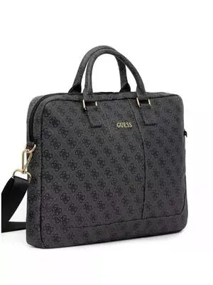 Guess Monogram Laptop Bag With Top Handle