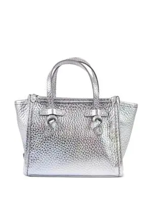 GIANNI CHIARINI Textured-leather Top-handle Bag - Silver