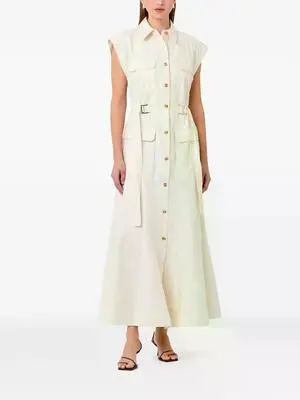 NICHOLAS Buckle-detail Shirt Midi Dress - Neutrals