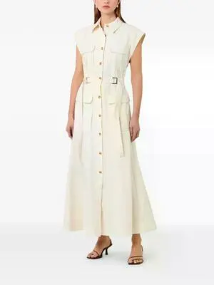 NICHOLAS Buckle-detail Shirt Midi Dress - Neutrals