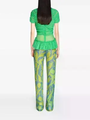 Dries Van Noten Floral-print Trousers - Green