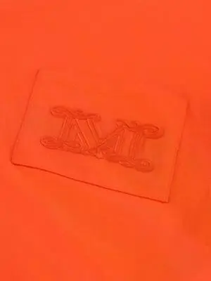 Max Mara Chest-pocket Embroidered Logo T-shirt - Orange