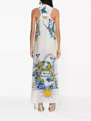 AMIR SLAMA Tie Sleeveless Printed Dress