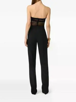 Elisabetta Franchi Jacquard Tulle Bodysuit With Monogram